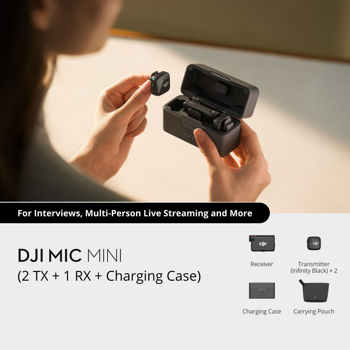 Shop DJI Mic Mini (2 Transmitters + 1 Receiver + | USA Shipping 🚚